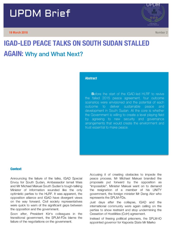 Policy Briefs – UPDM